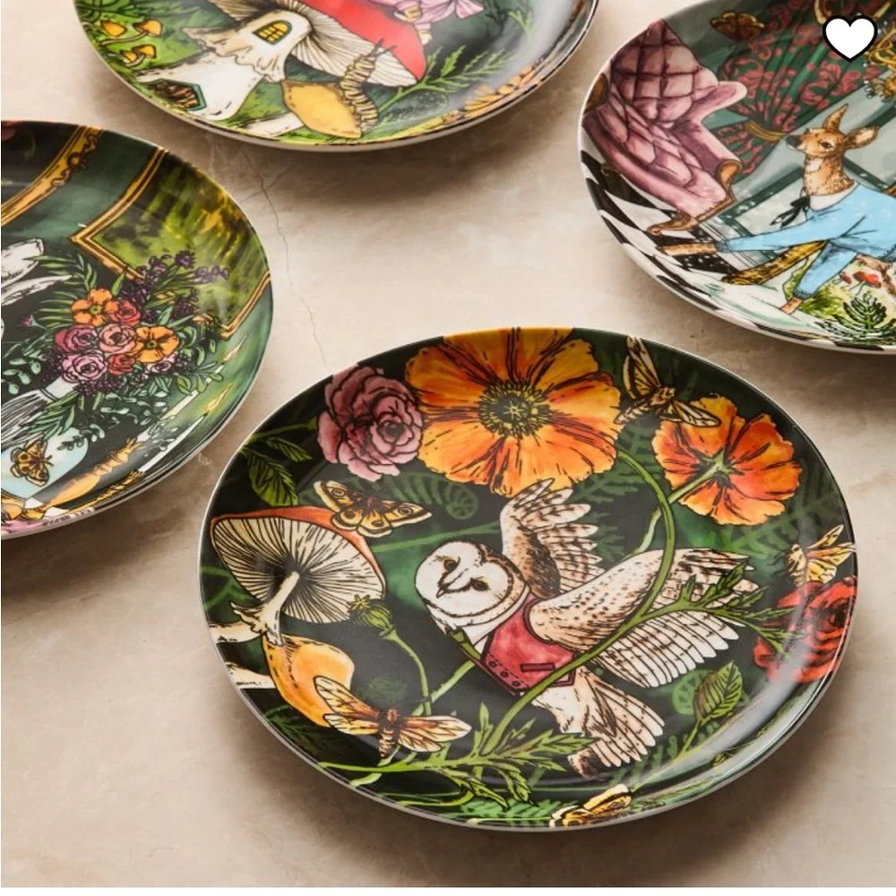 West Elm | Kitchen | West Elm Dapper Animal Floral Owl Plate | Poshmark
